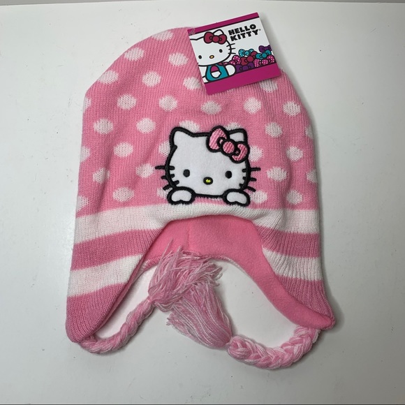 Hello Kitty | Accessories | New Hello Kitty Pink Kids Girls Beanie ...